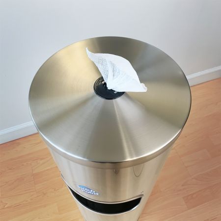 Stainless Steel Disinfecting Wipe Dispenser Floor Stand